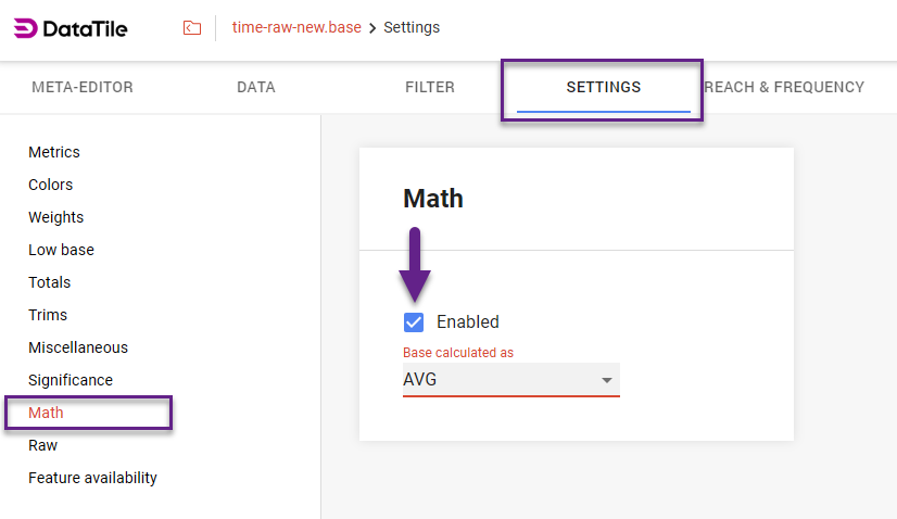MATH formulas in crosstabs