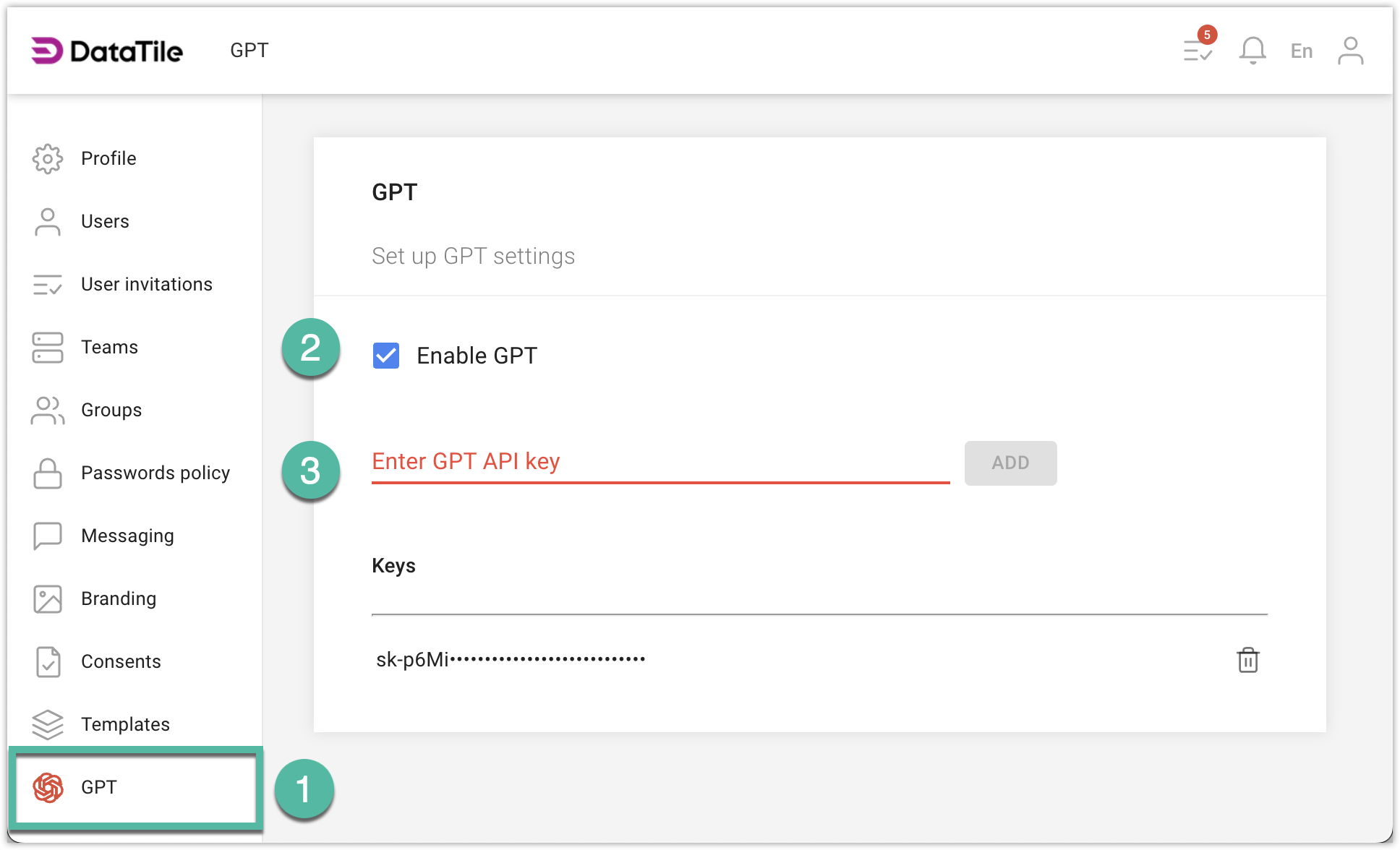 Enabling ChatGPT on your DataTile server